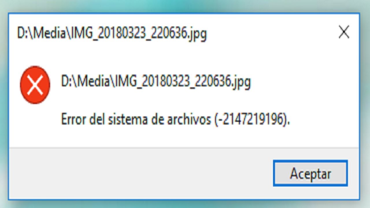 🥇 ¿Cómo corregir el error del sistema de archivos (- 2147219196)? 5 ...